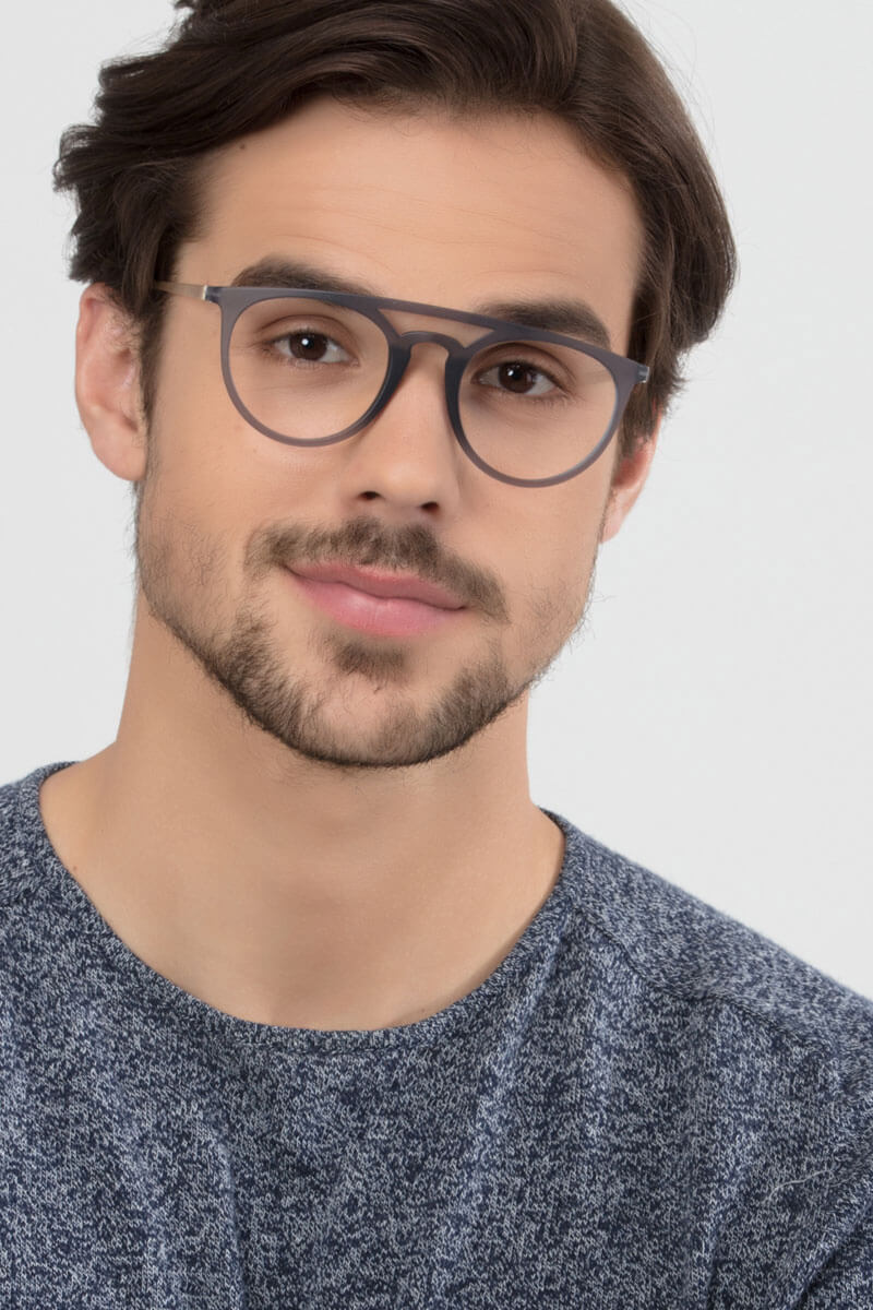 Fiasco Aviator Matte Gray Full Rim Eyeglasses | Eyebuydirect