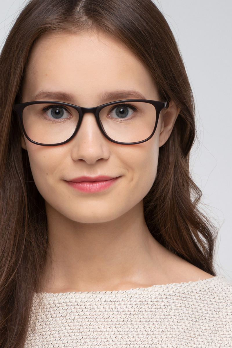 Oliver Rectangle Matte Brown Full Rim Eyeglasses | Eyebuydirect