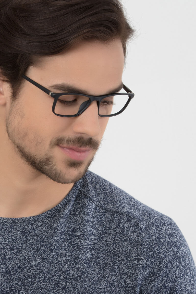 Wyoming Rectangle Matte Black Full Rim Eyeglasses Eyebuydirect Canada