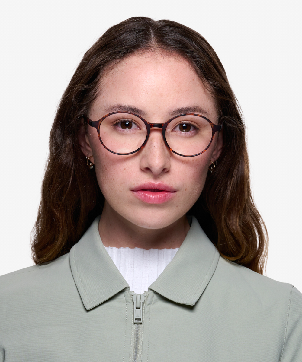 Poetic Round Matte tortoise Full Rim Eyeglasses | Eyebuydirect