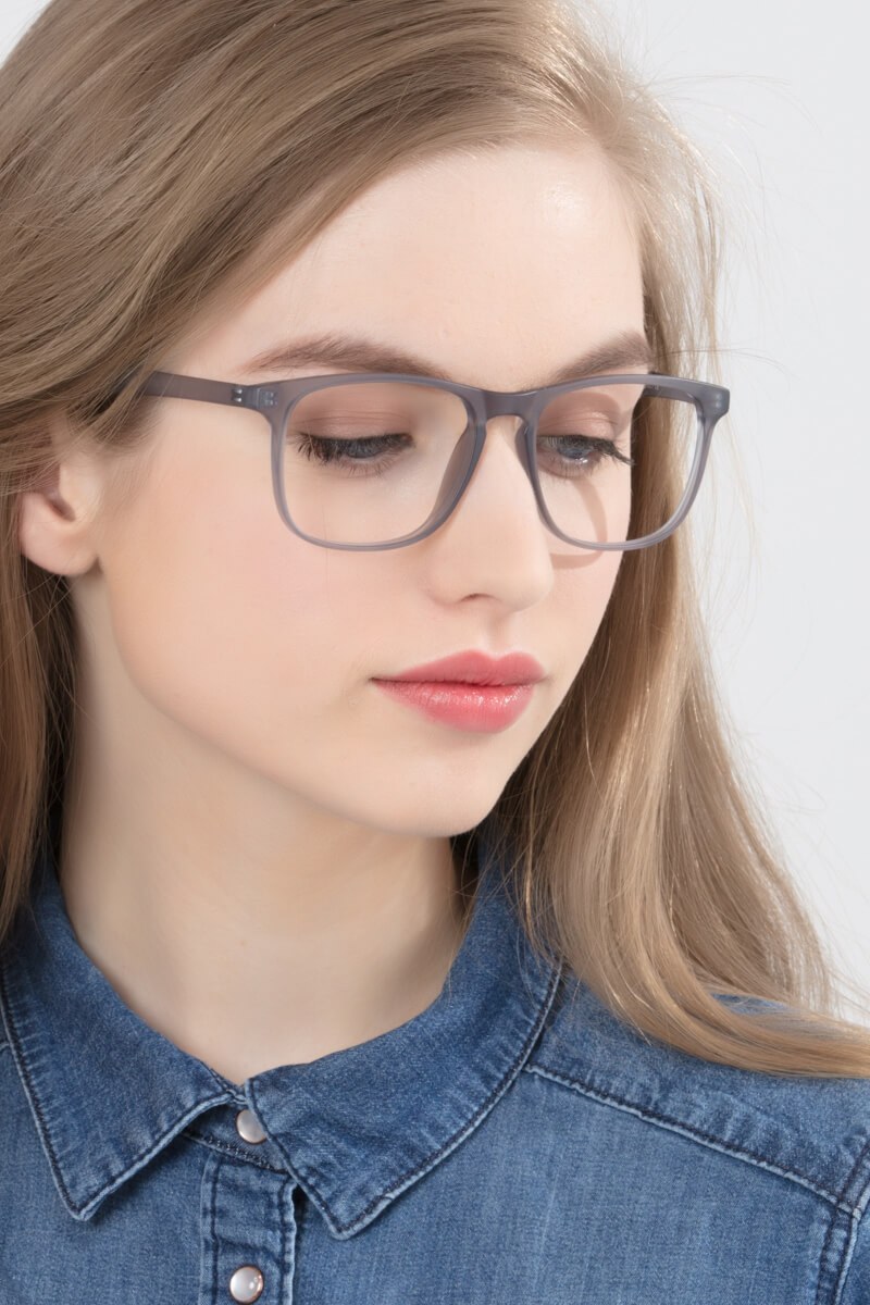 Ghent Square Matte Gray Full Rim Eyeglasses | Eyebuydirect Canada
