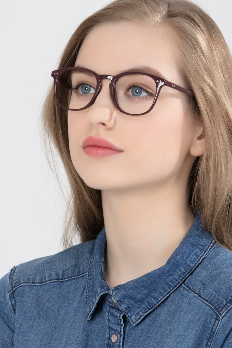 Record Round Dark Red Full Rim Eyeglasses | Eyebuydirect