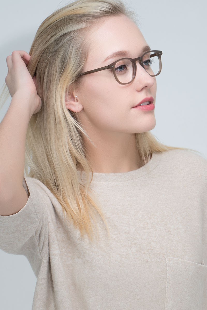 Symmetry Square Taupe Full Rim Eyeglasses Eyebuydirect