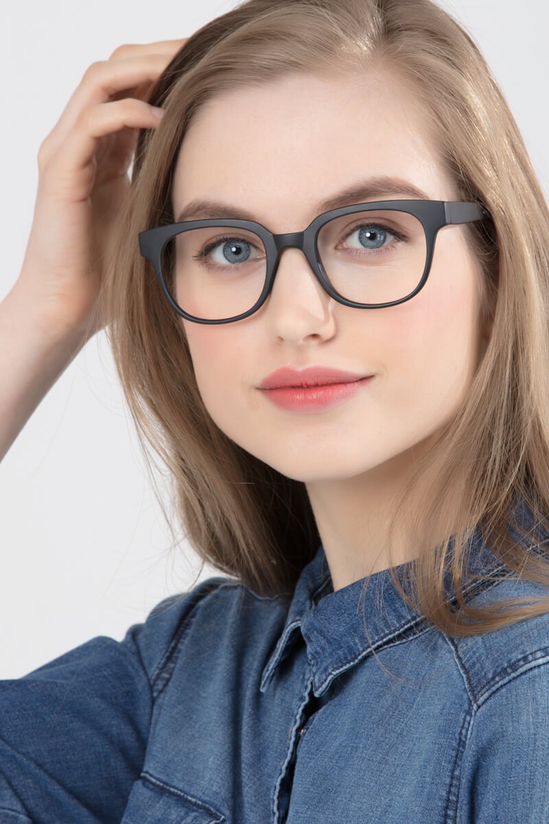 Flashback Square Matte Black Full Rim Eyeglasses Eyebuydirect Canada