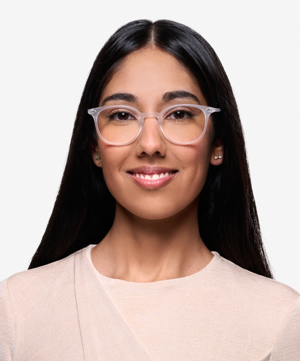 Hubris Round Matte Clear Full Rim Eyeglasses Eyebuydirect Canada