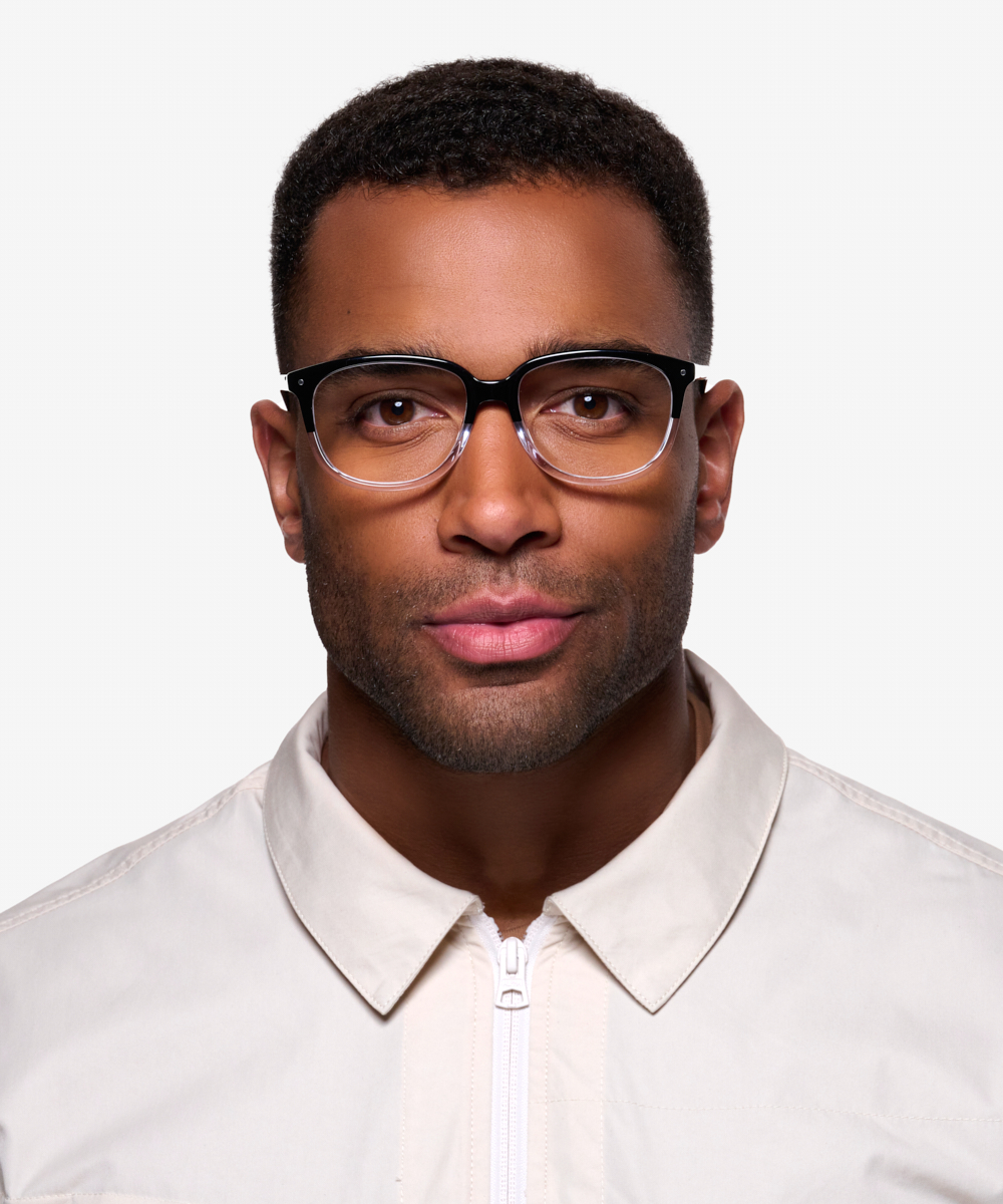 Escape Rectangle Clear Black Full Rim Eyeglasses | Eyebuydirect