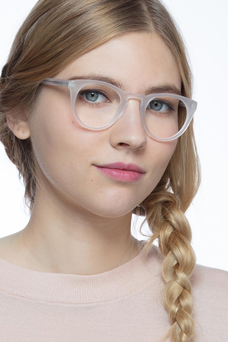 Lynx Round White Glasses for Women | Eyebuydirect