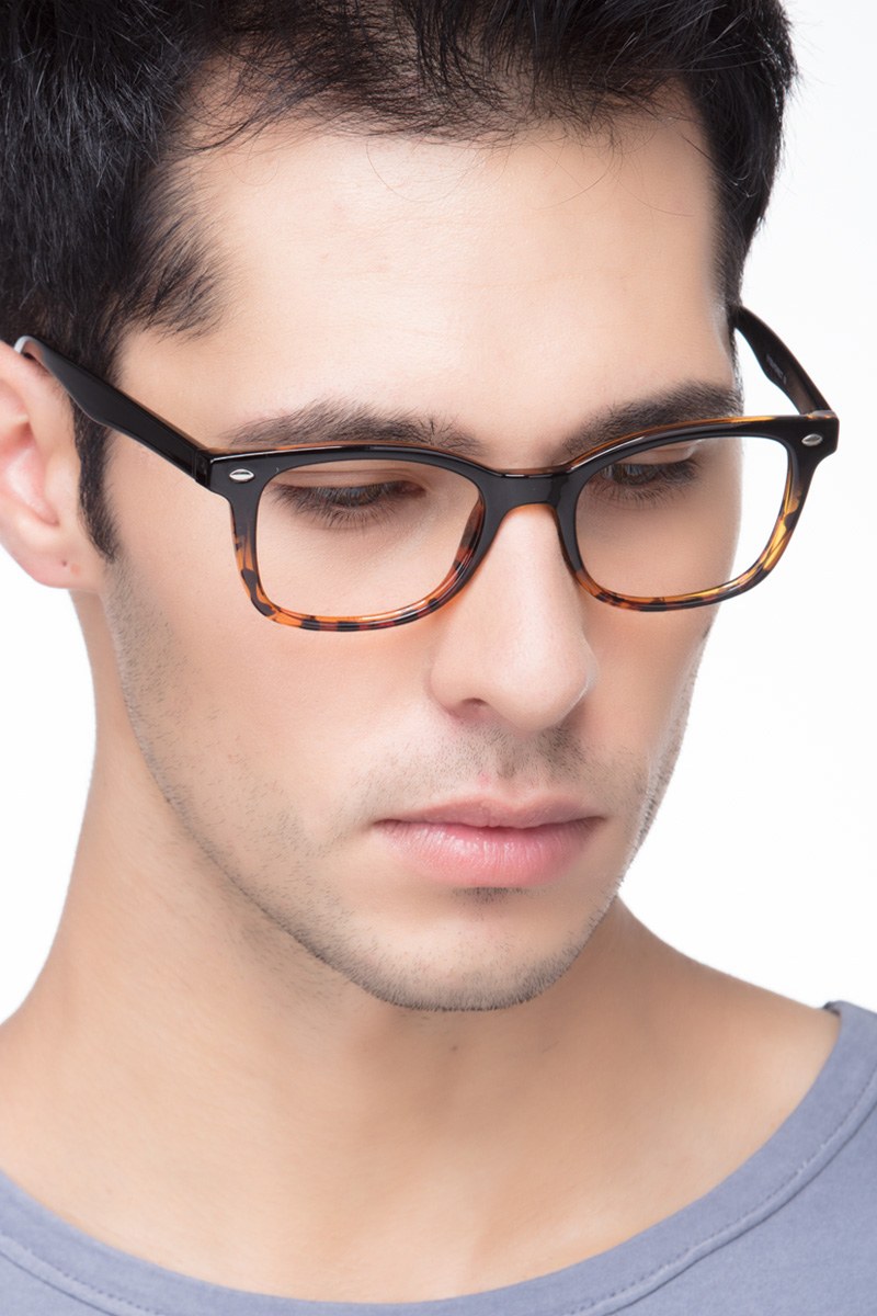 Drama Rectangle Black Brown Full Rim Eyeglasses | Eyebuydirect