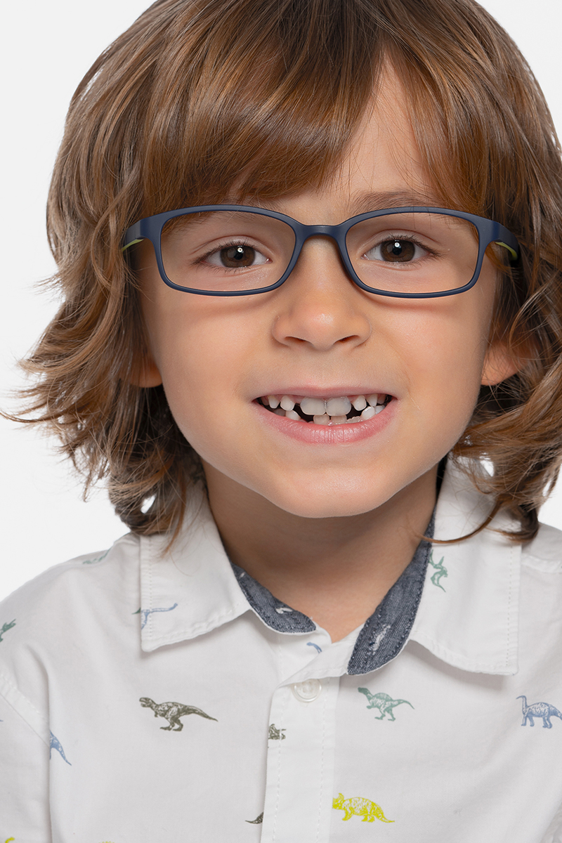 Gizmo Rectangle Navy Full Rim Eyeglasses | Eyebuydirect Canada