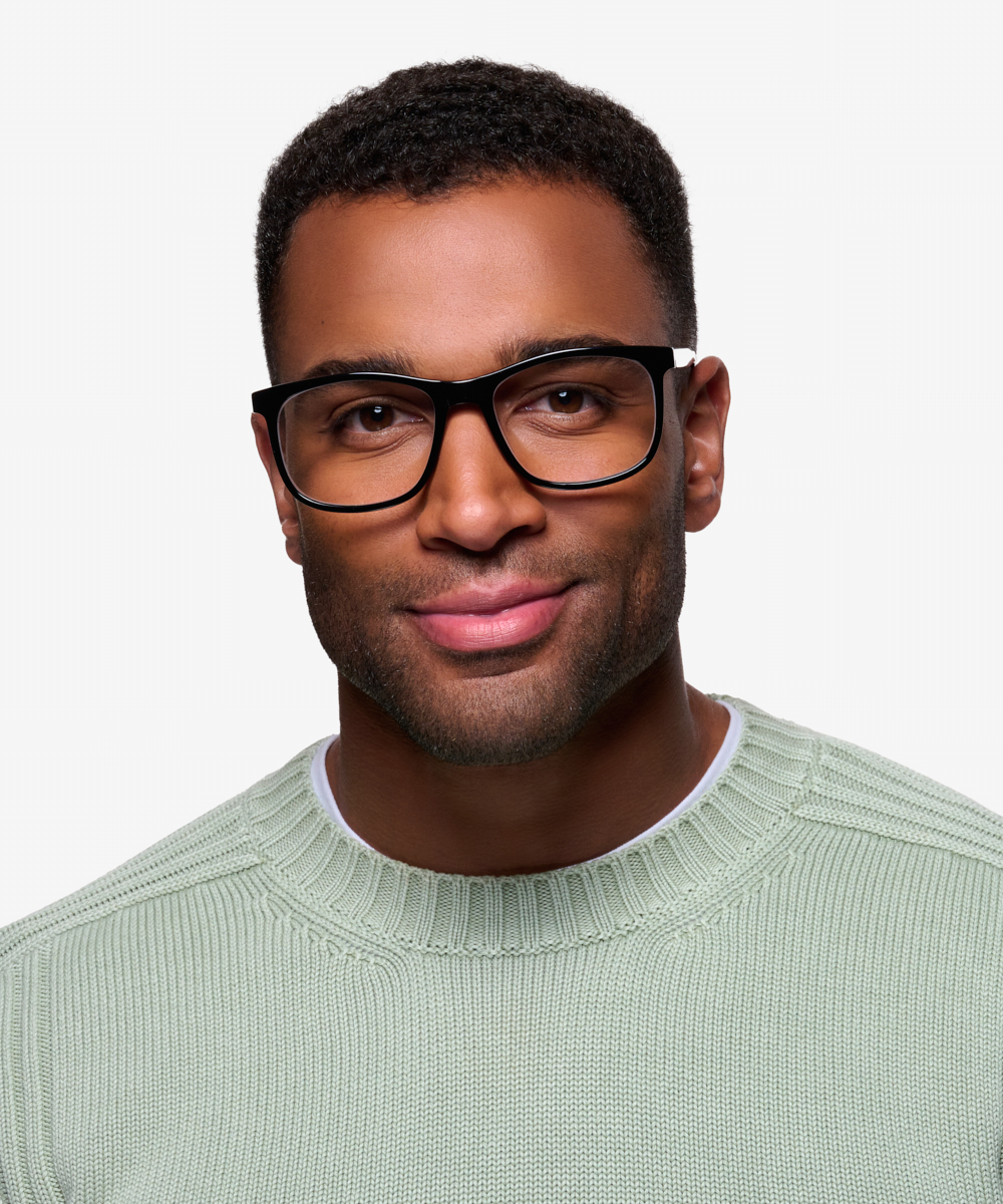 Ballast Rectangle Black Glasses for Men | Eyebuydirect