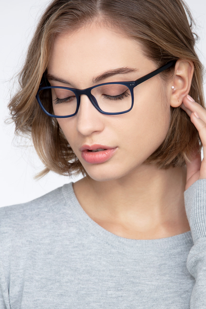Arctic Rectangle Blue Full Rim Eyeglasses Eyebuydirect Canada