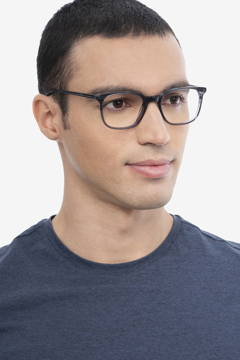 Howie - Gray-Striped Frames with Class | Eyebuydirect