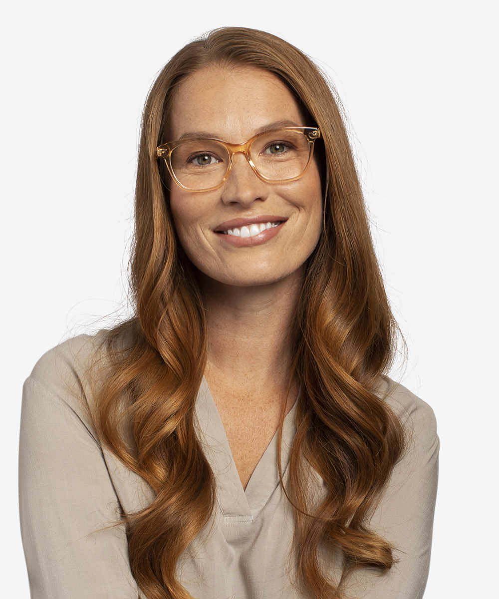 Yana Cat Eye Clear Melon Glasses for Women | Eyebuydirect
