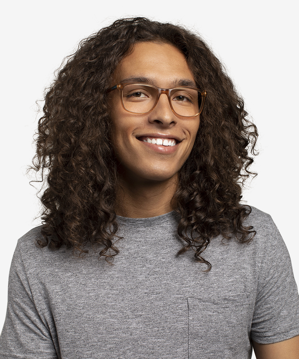 Freeze Rectangle Clear Brown Full Rim Eyeglasses | Eyebuydirect Canada