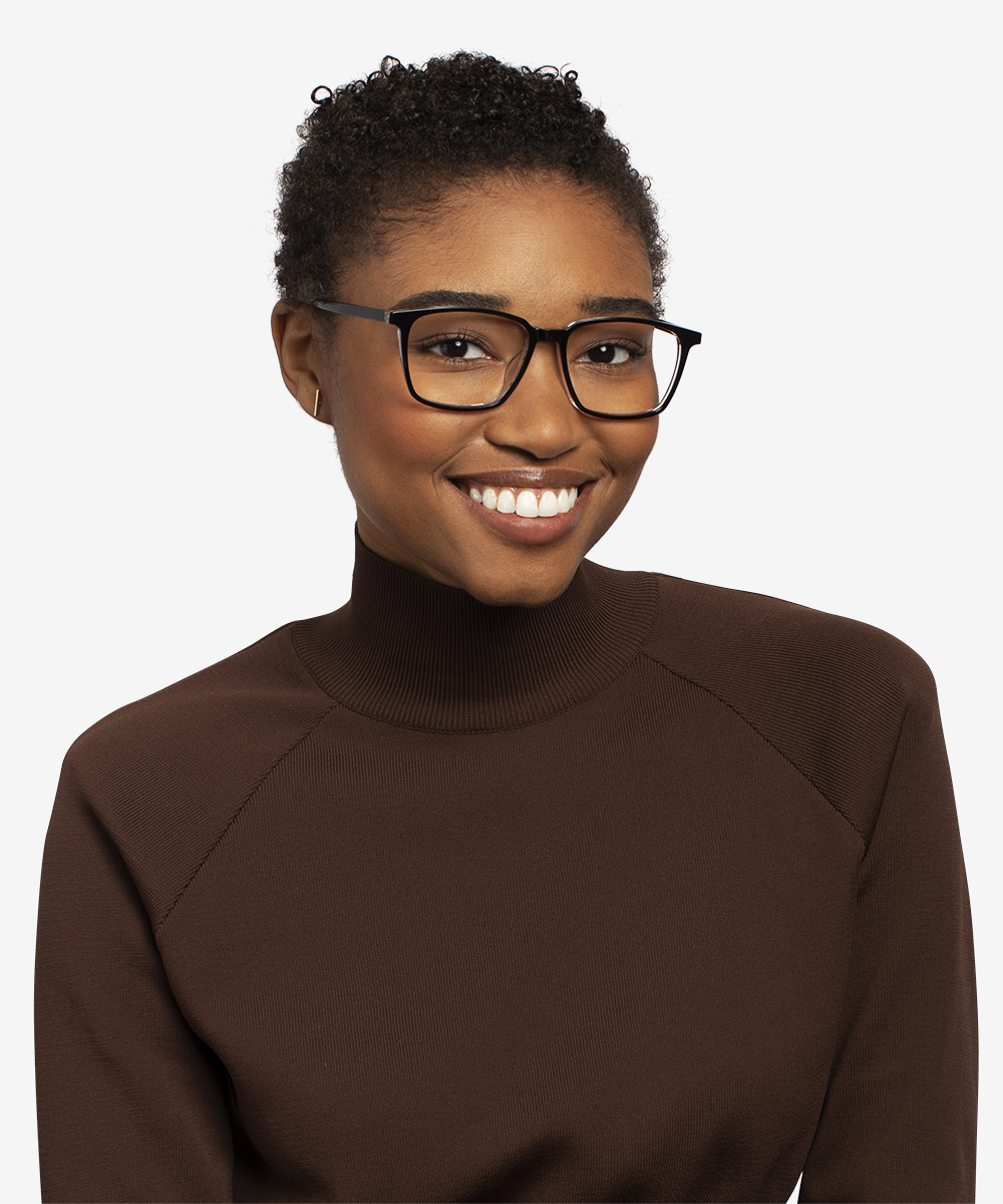 Juliana Rectangle Black Clear Glasses for Women | Eyebuydirect