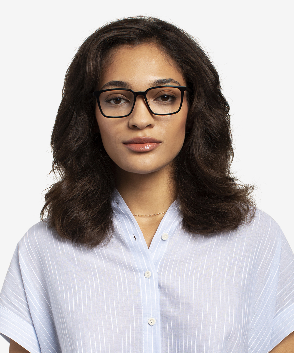 Basic Rectangle Black Full Rim Eyeglasses | Eyebuydirect Canada