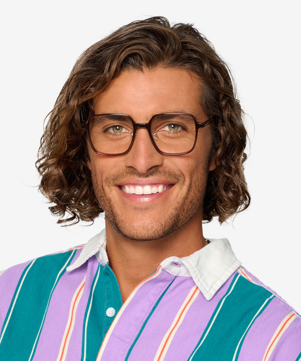 Modern Square Dark Brown Full Rim Eyeglasses | Eyebuydirect