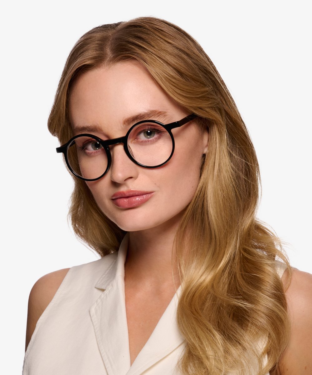 Script Round Black Full Rim Eyeglasses | Eyebuydirect