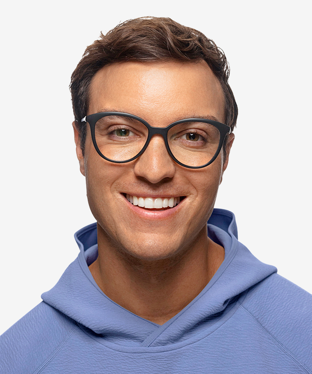 Neely Cat Eye Matte black Glasses for Women | Eyebuydirect