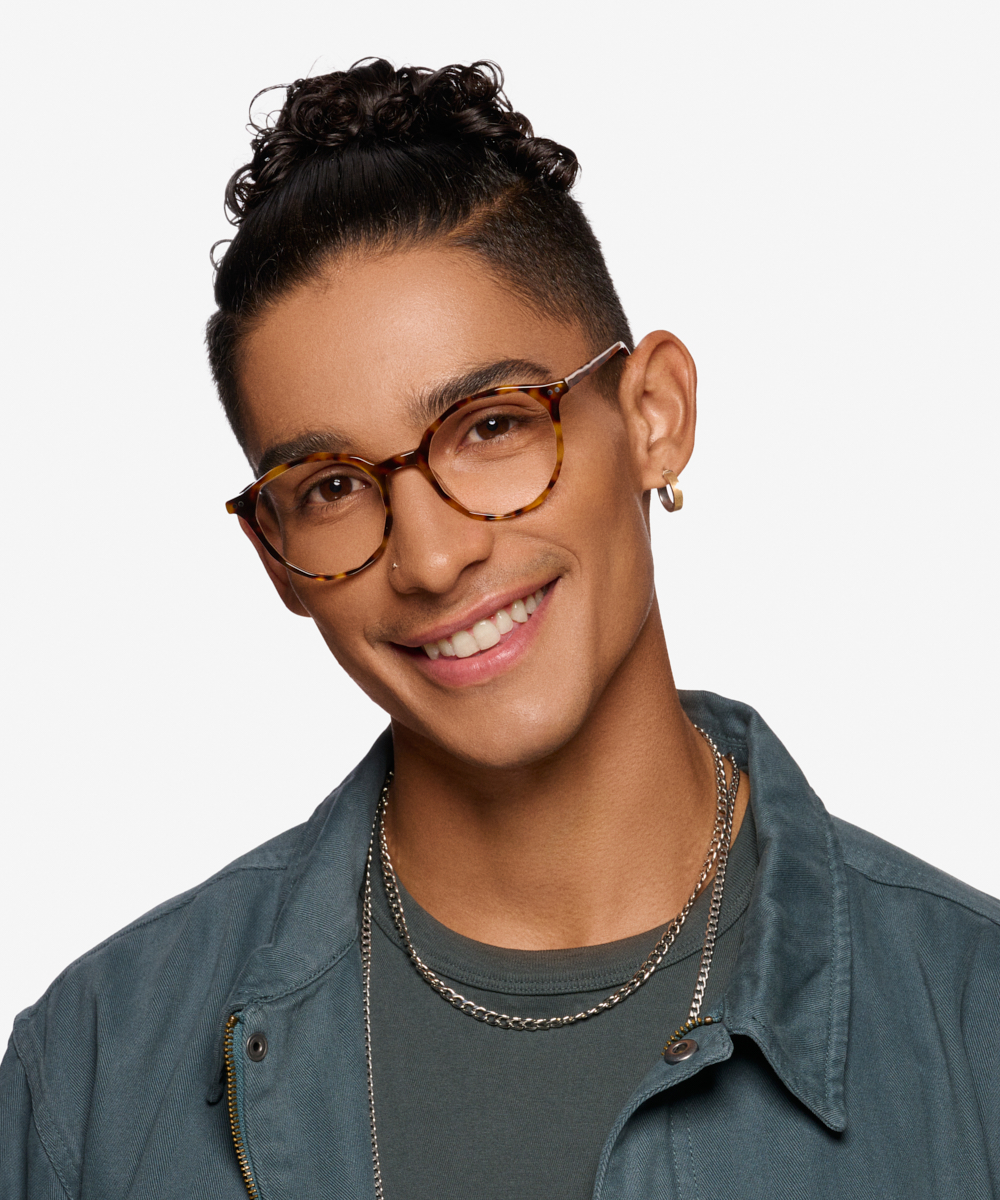 Trace Geometric Tortoise Full Rim Eyeglasses | Eyebuydirect