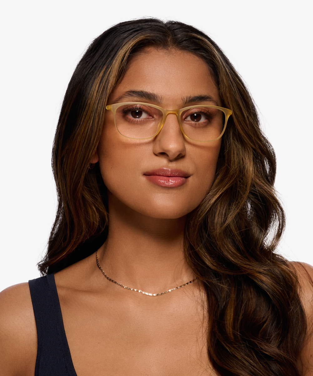 Unwind Rectangle Clear Yellow Glasses for Women | Eyebuydirect