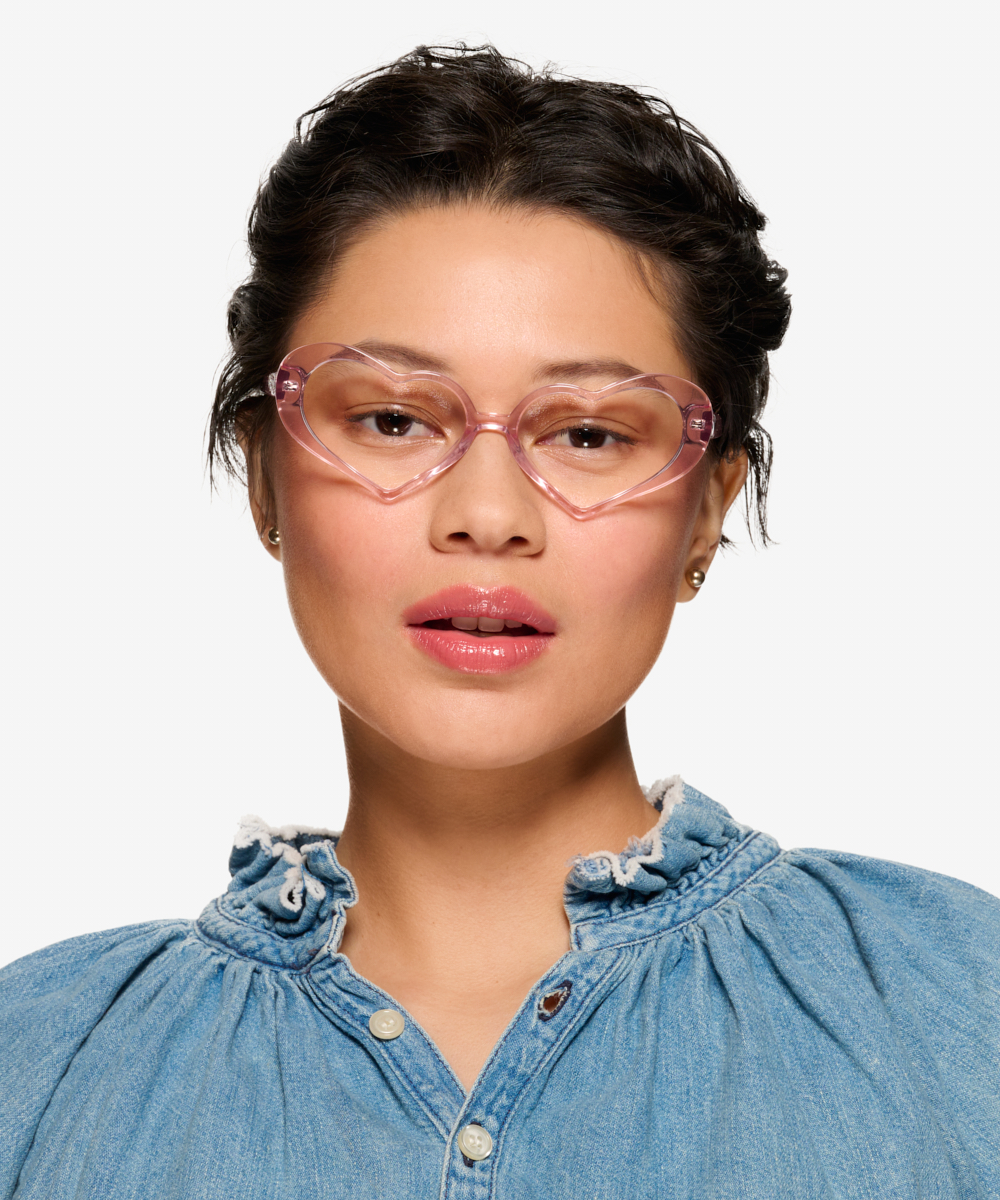 Sweet Heart Crystal Pink Glasses for Women | Eyebuydirect Canada