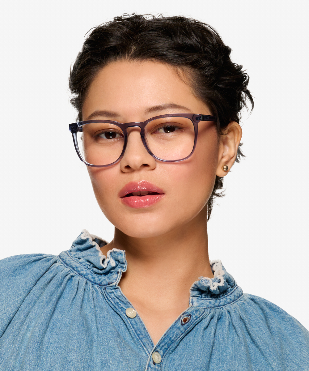 Promise Square Crystal Blue Green Full Rim Eyeglasses | Eyebuydirect
