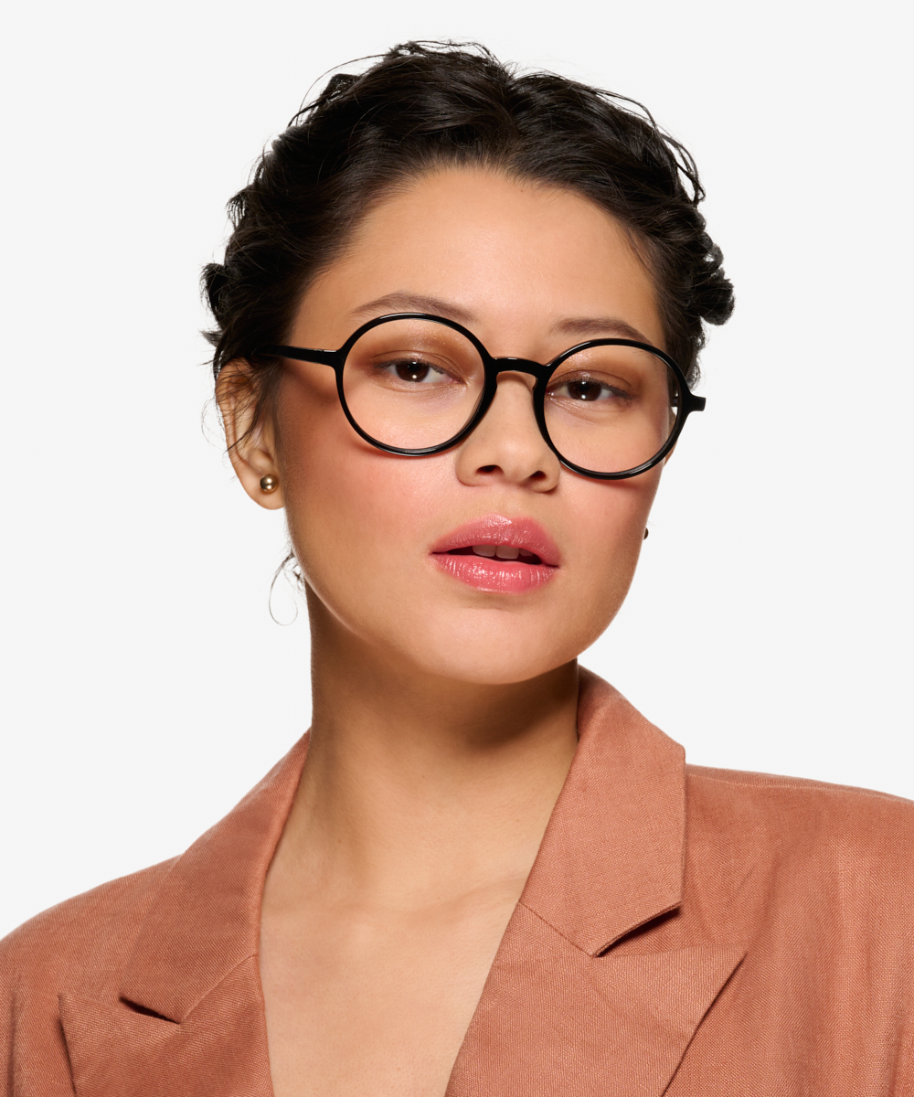 Amaranth Round Black Full Rim Eyeglasses | Eyebuydirect