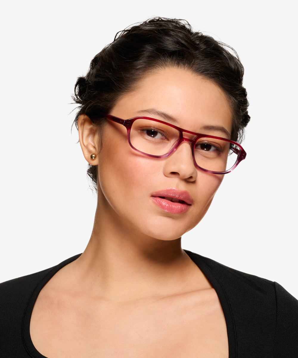 Cirrus Aviator Gradient Red Full Rim Eyeglasses | Eyebuydirect Canada