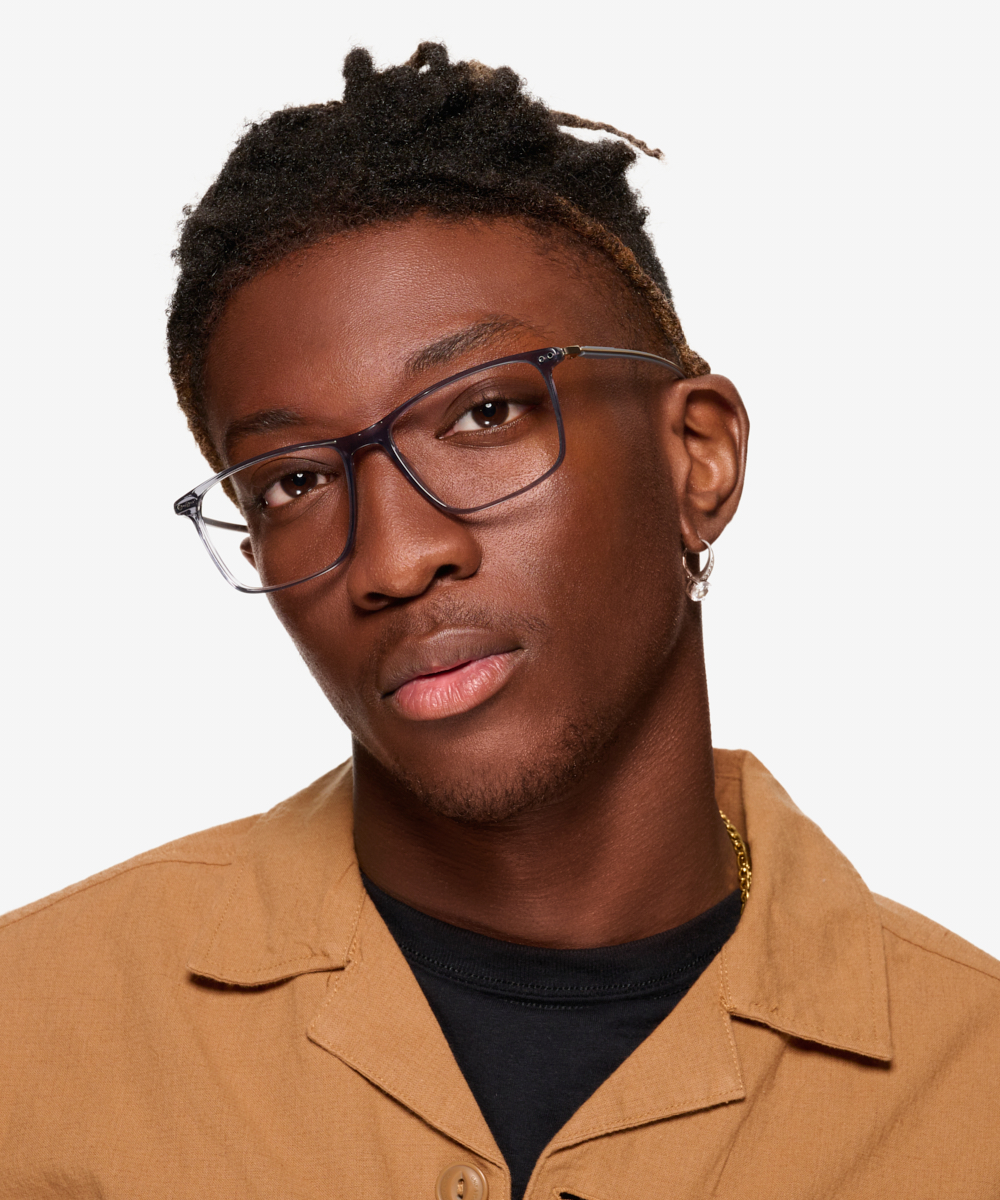 Dart Square Fade Crystal Gray Full Rim Eyeglasses | Eyebuydirect
