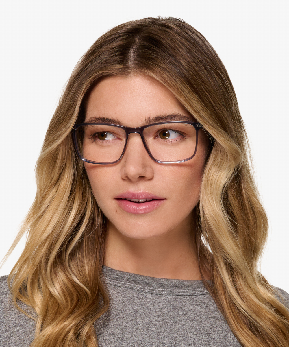Dart Square Fade Crystal Gray Full Rim Eyeglasses | Eyebuydirect