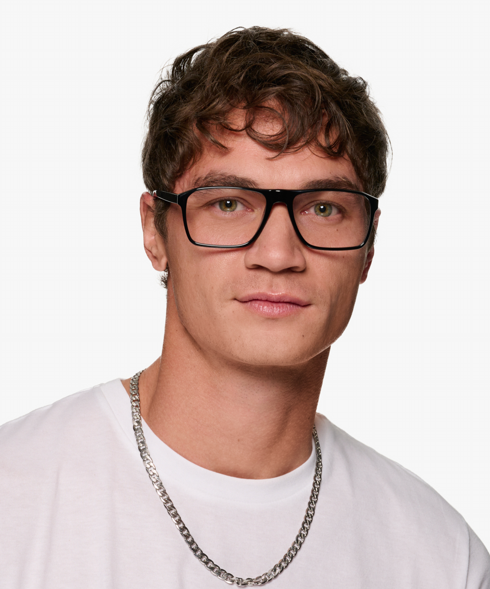 Barnett Rectangle Solid Black Full Rim Eyeglasses | Eyebuydirect