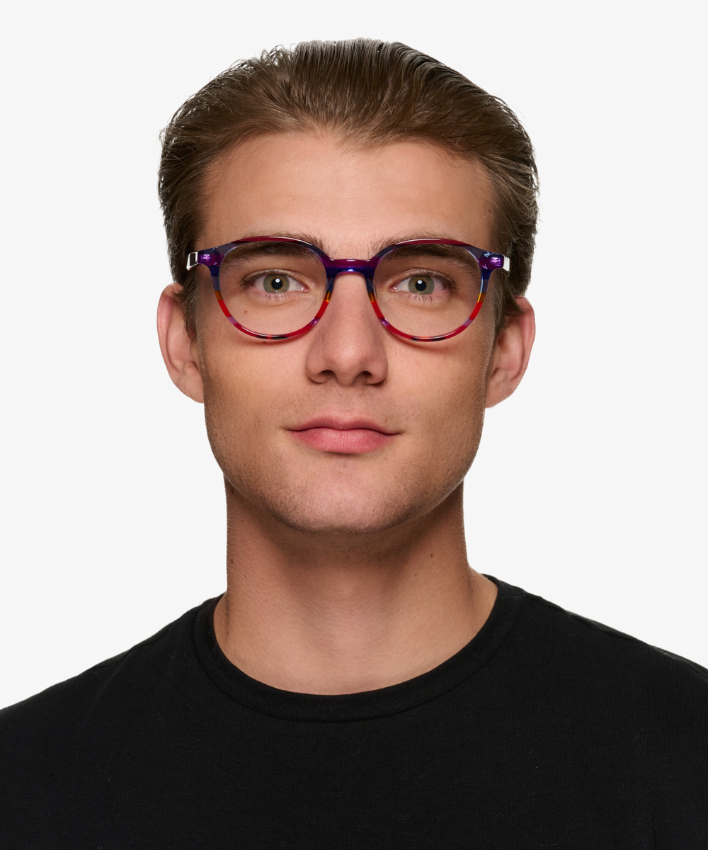 Expression Round Red Blue Rainbow Full Rim Eyeglasses | Eyebuydirect