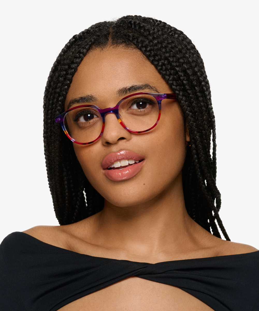 Expression Round Red Blue Rainbow Full Rim Eyeglasses | Eyebuydirect
