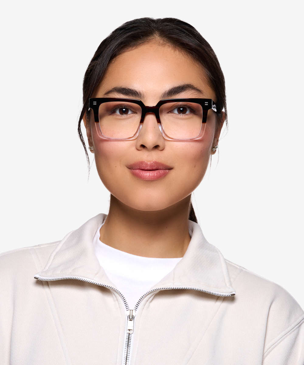 Vineyard Square Brown Clear Full Rim Eyeglasses | Eyebuydirect Canada