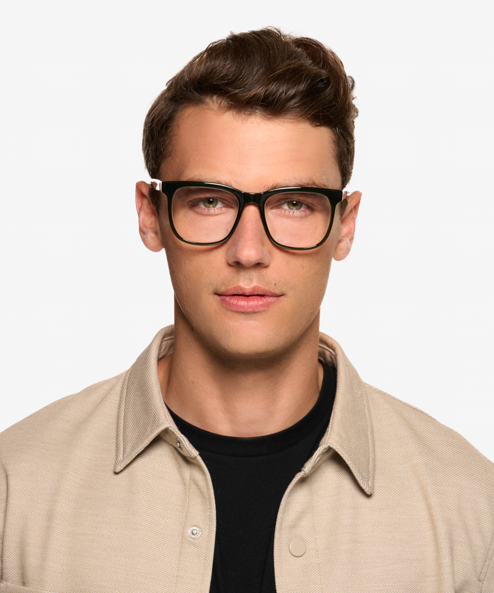 Rowen Square Crystal Dark Green Full Rim Eyeglasses | Eyebuydirect