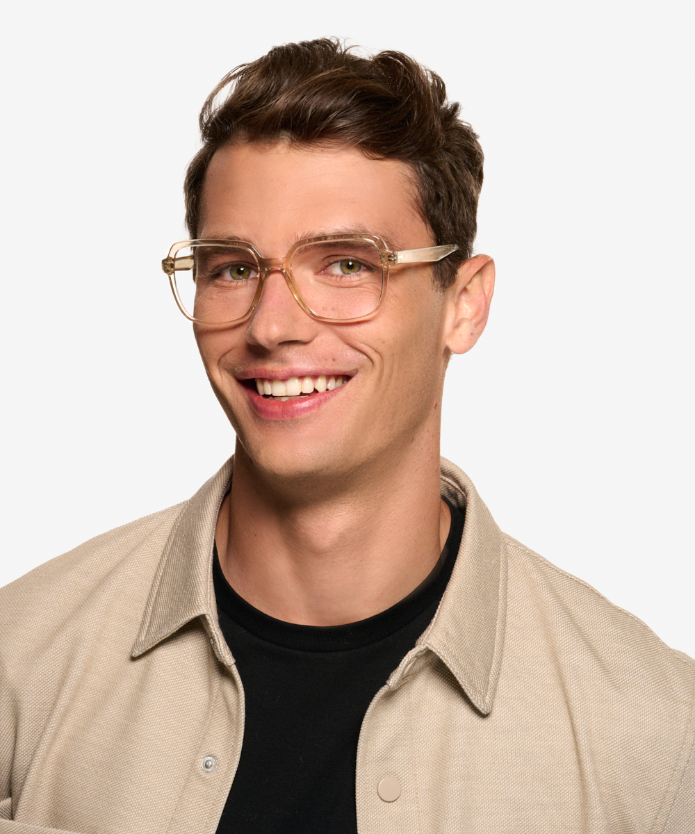 Acer Square Crystal Nude Full Rim Eyeglasses | Eyebuydirect Canada