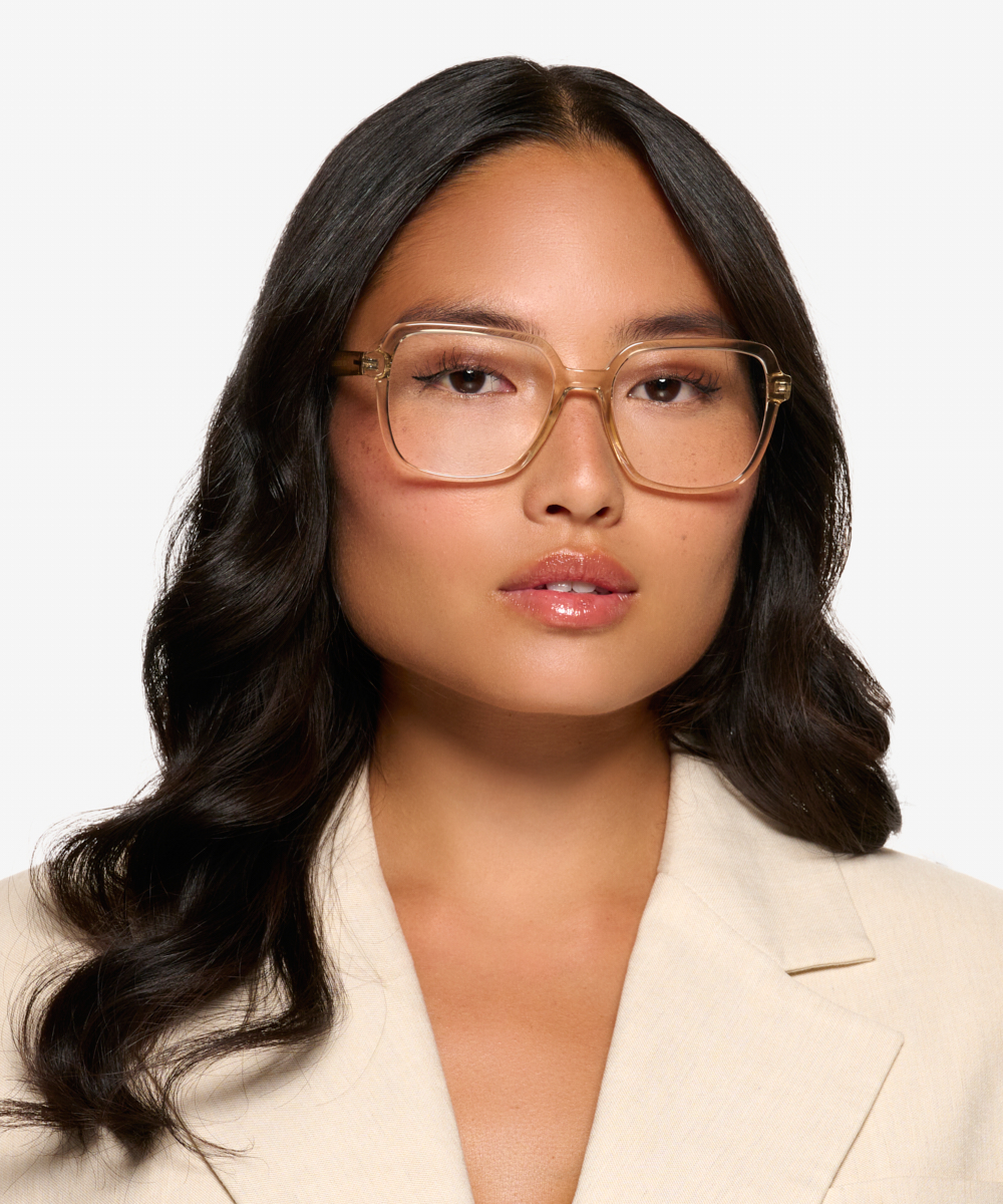 Acer Square Crystal Nude Full Rim Eyeglasses | Eyebuydirect