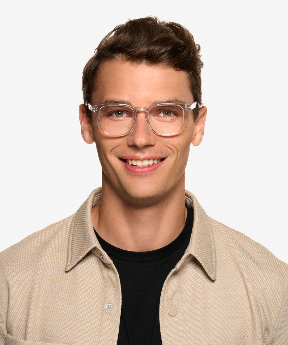 Banyan Square Shiny Clear Full Rim Eyeglasses Eyebuydirect Canada