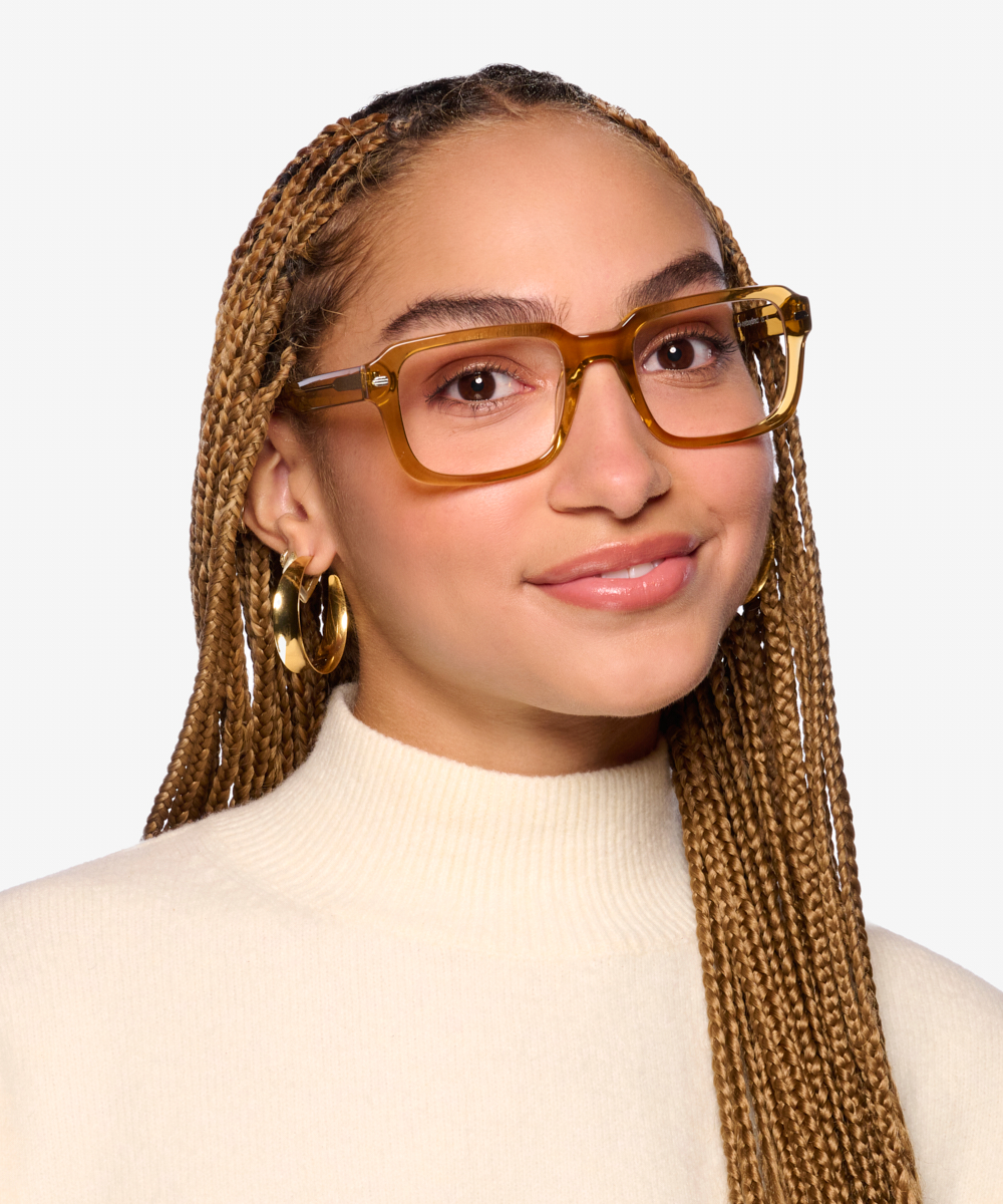 Wilder Square Crystal Light Brown Glasses for Men | Eyebuydirect