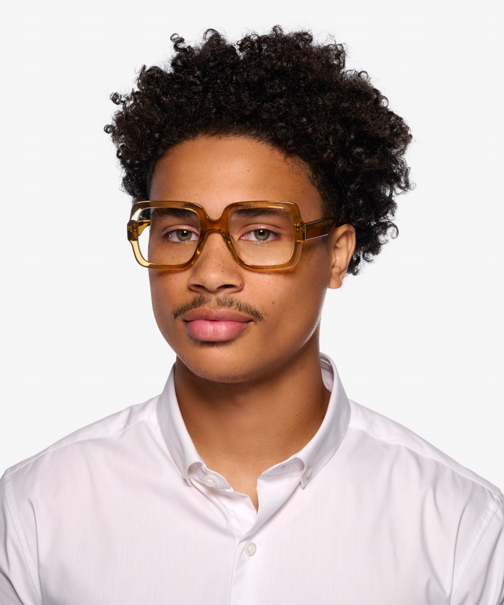 Koru Square Crystal Brown Full Rim Eyeglasses | Eyebuydirect