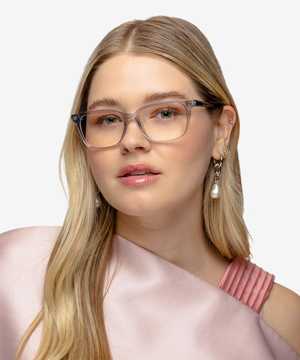 Esme Rectangle Crystal Gray Full Rim Eyeglasses | Eyebuydirect