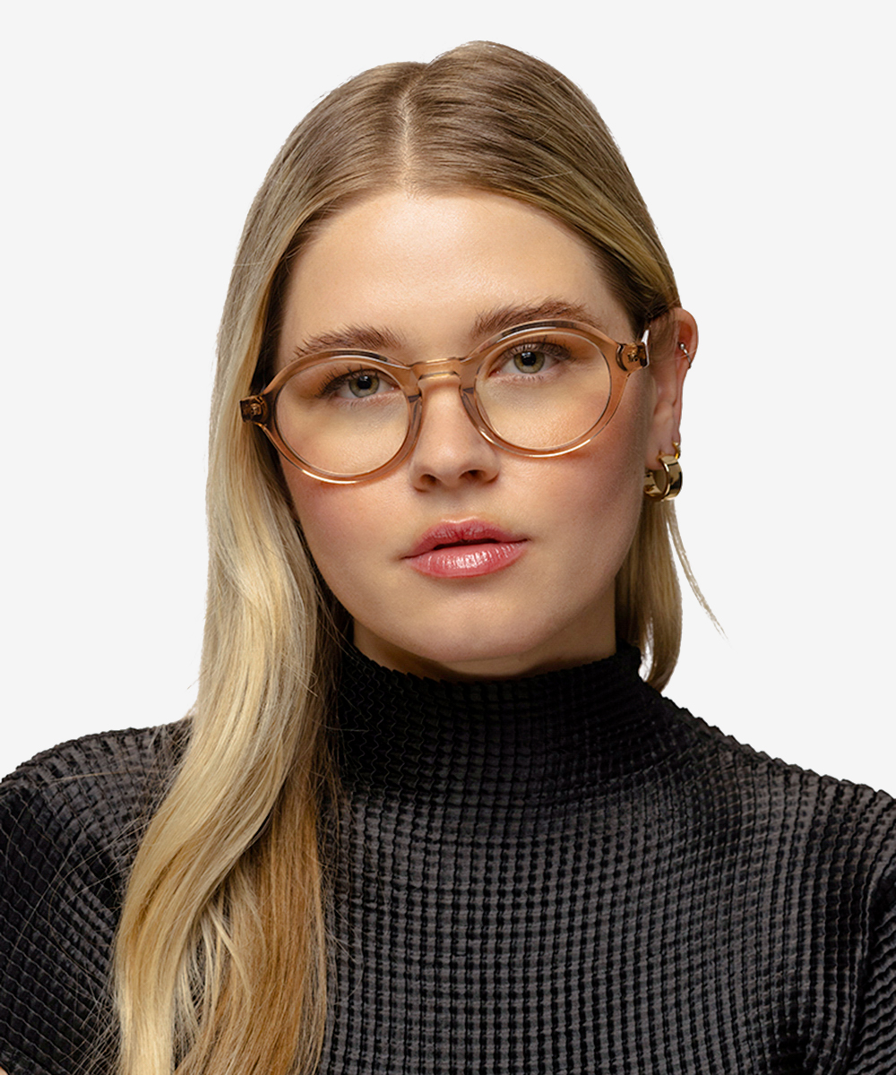 Kai Round Crystal Light Brown Full Rim Eyeglasses | Eyebuydirect Canada