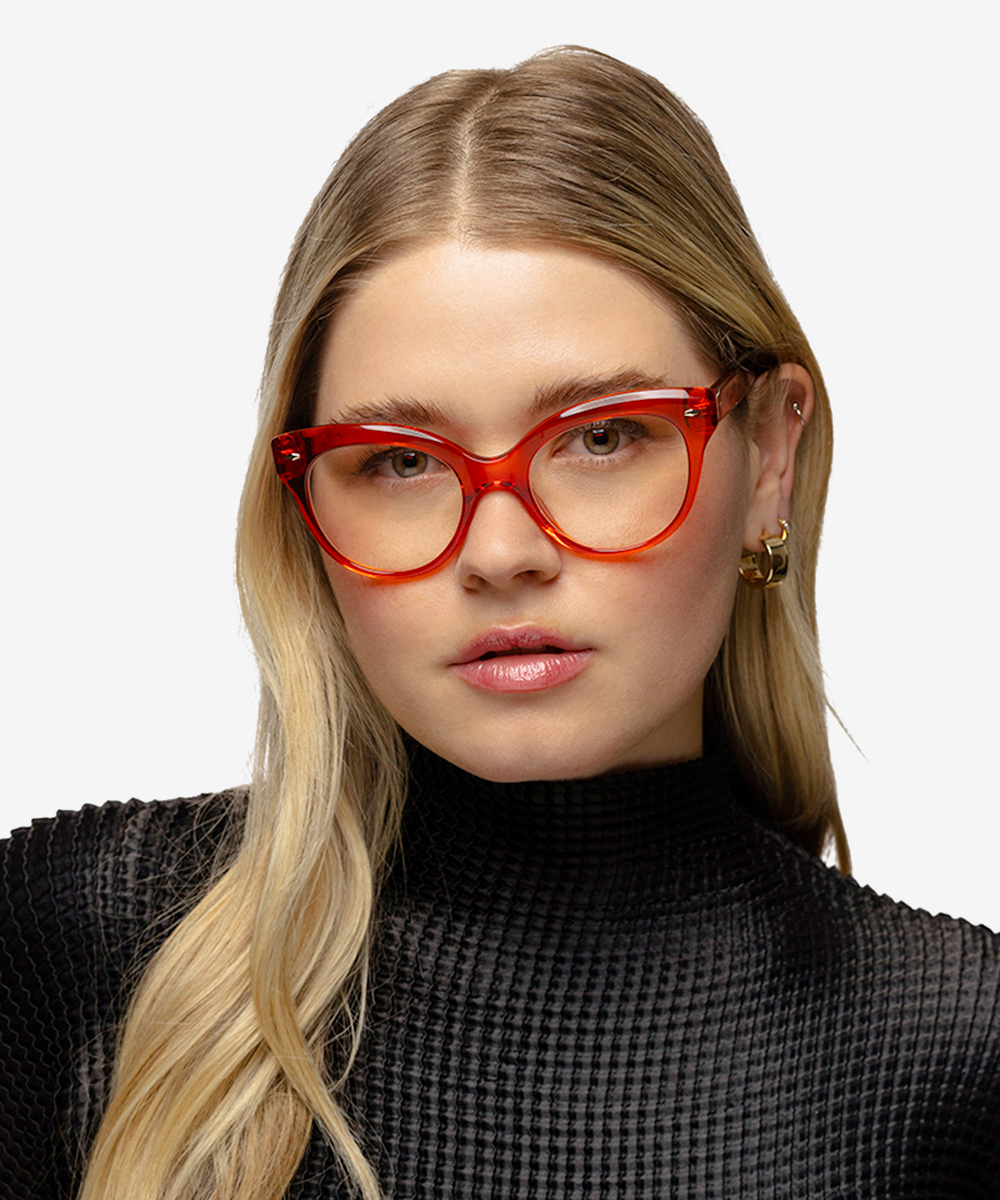 Briar Cat Eye Crystal Red Glasses for Women | Eyebuydirect