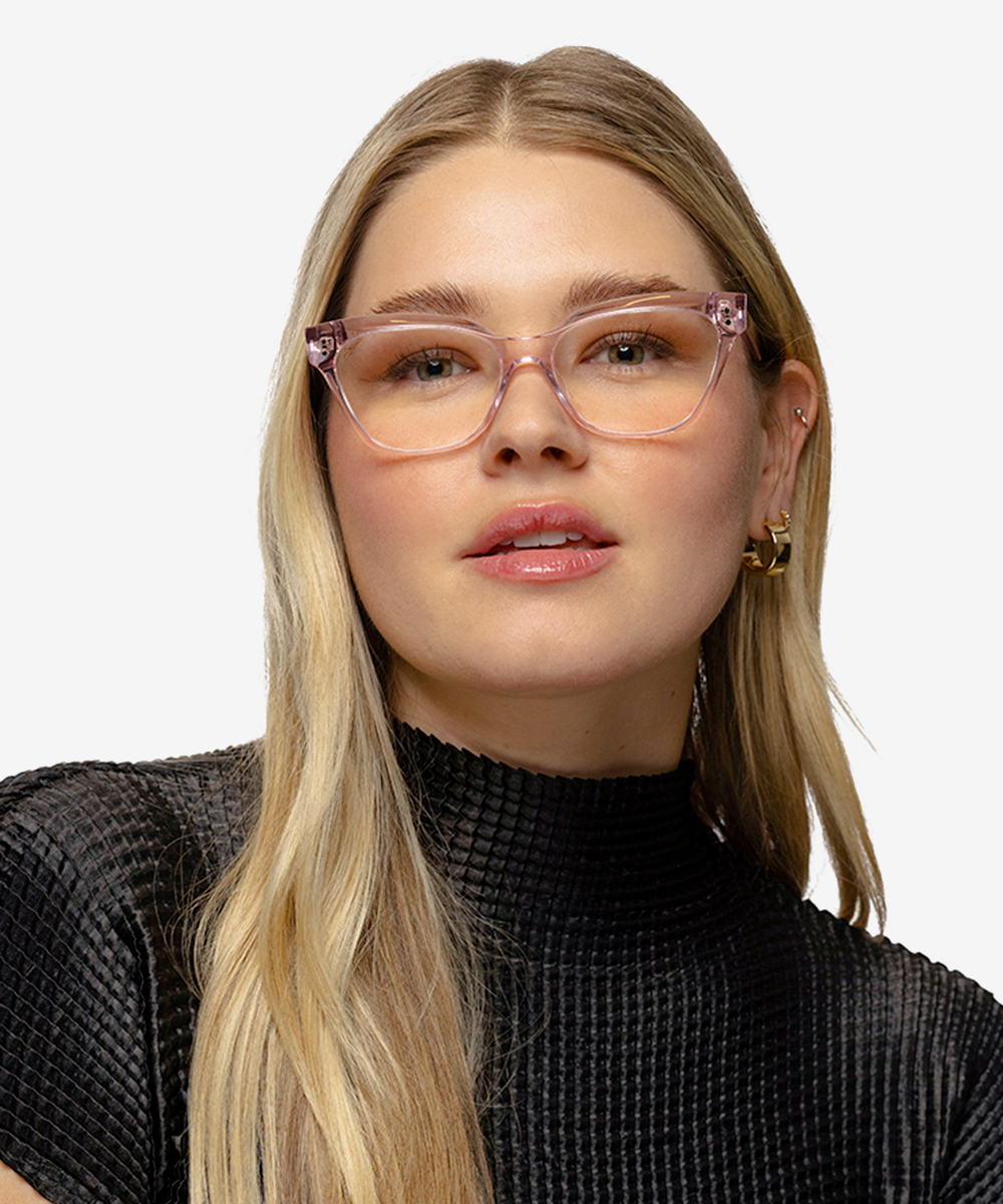 Layla Cat Eye Crystal Light Pink Glasses For Women Eyebuydirect