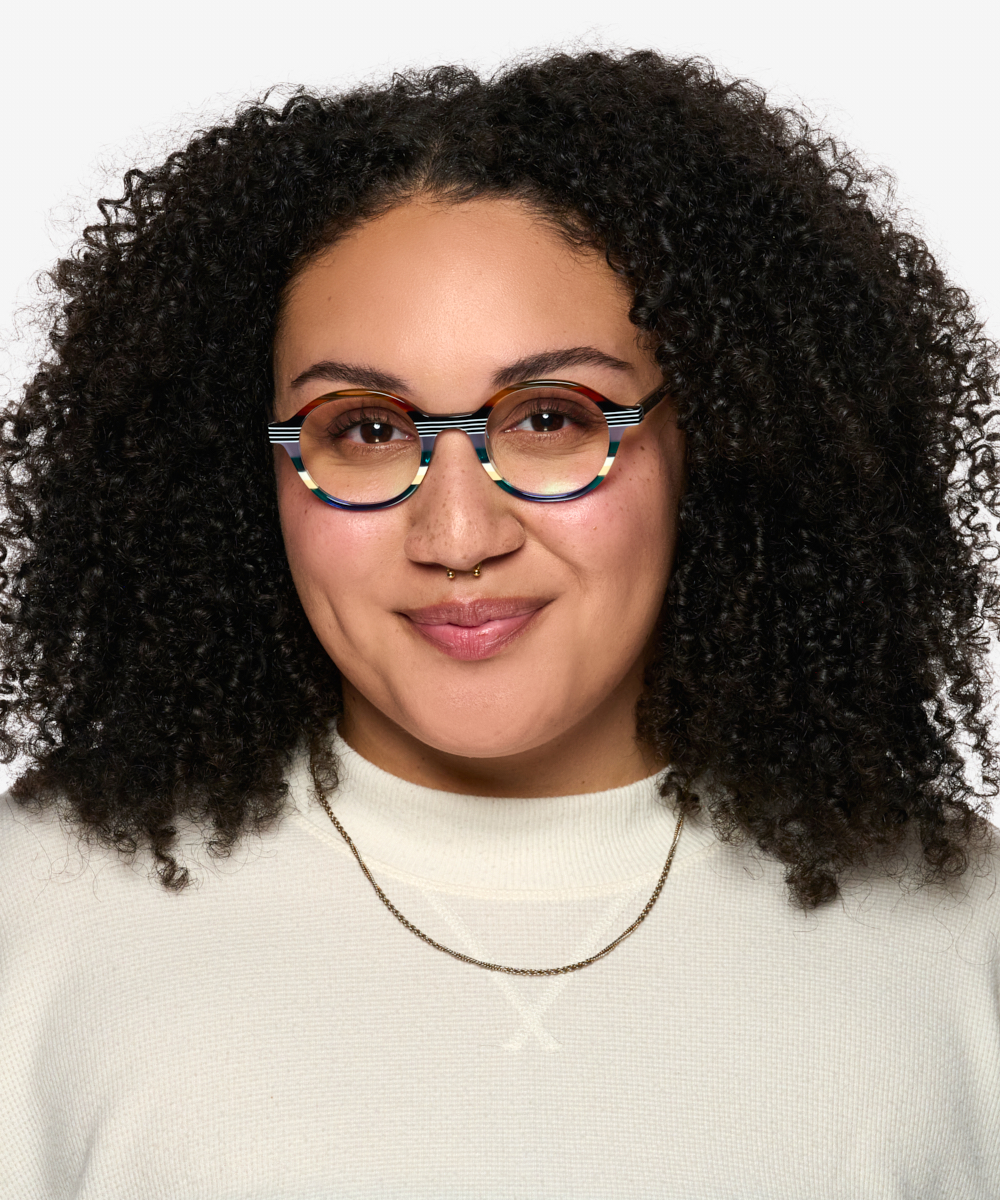 Love Wins Round Striped Multicolor Full Rim Eyeglasses | Eyebuydirect