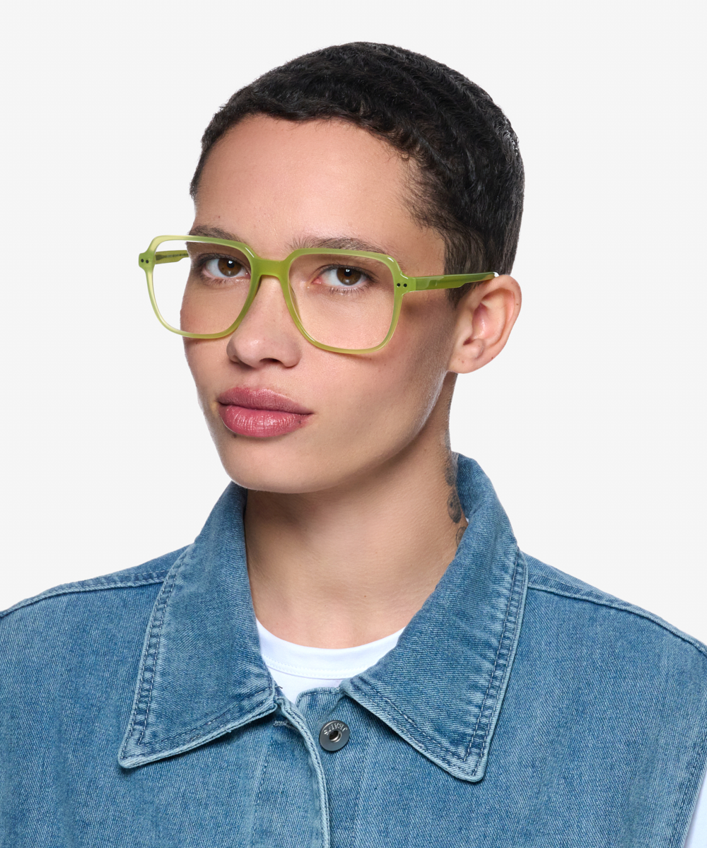 Brooke Square Light Green Glasses for Men | Eyebuydirect