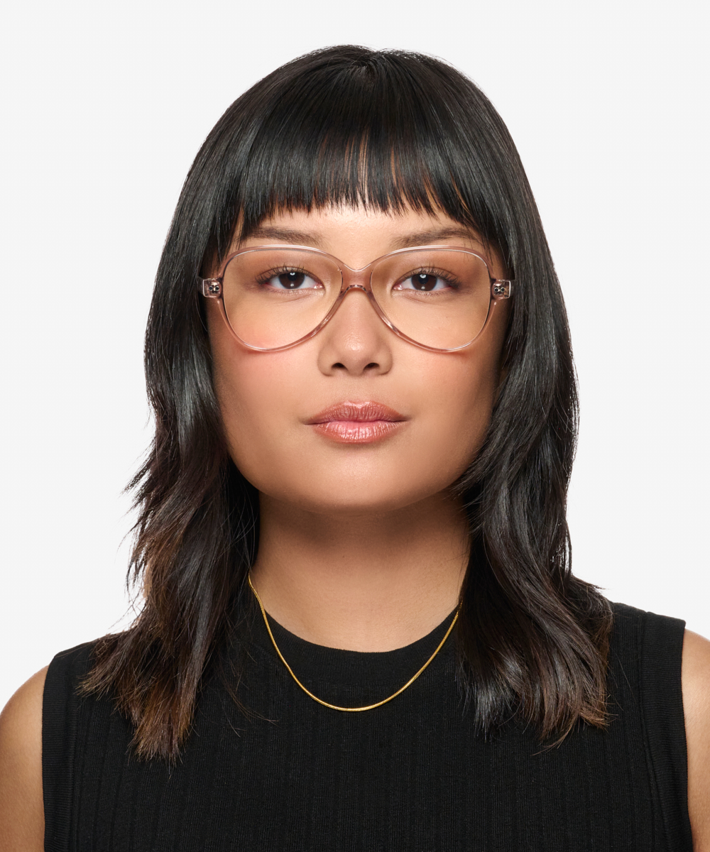 Shea Cat Eye Clear Brown Full Rim Eyeglasses | Eyebuydirect