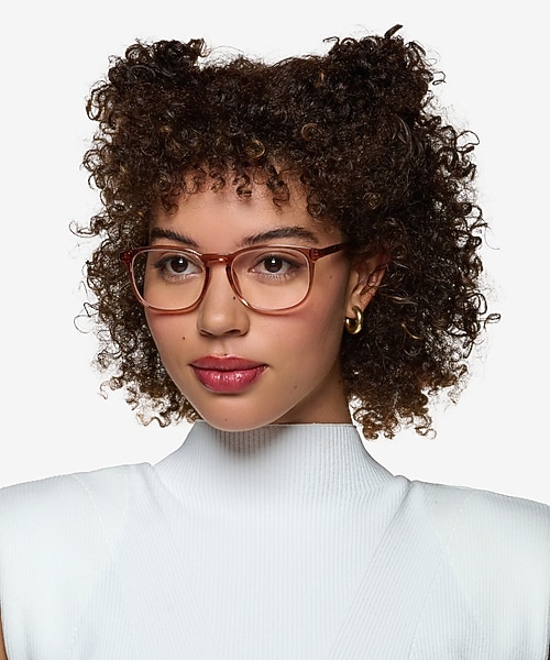 Larkin Square Clear Brown Full Rim Eyeglasses Eyebuydirect Canada