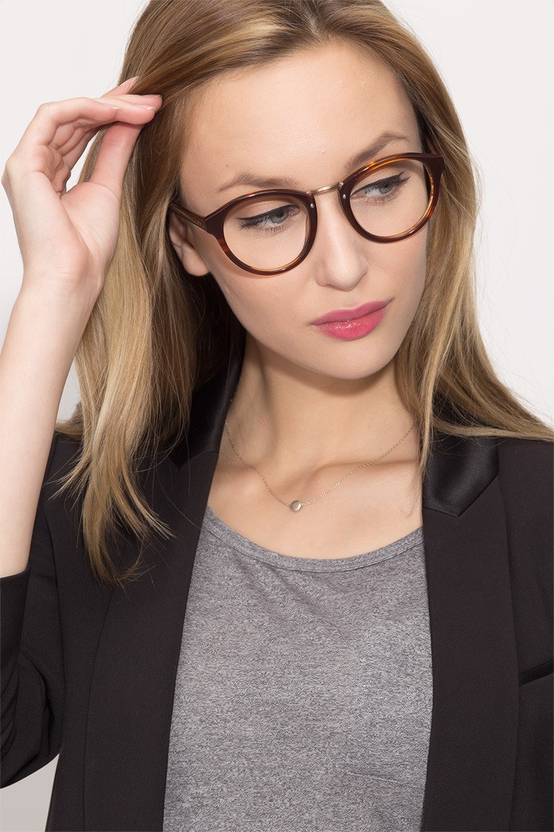 Rita Round Brown Full Rim Eyeglasses | Eyebuydirect Canada
